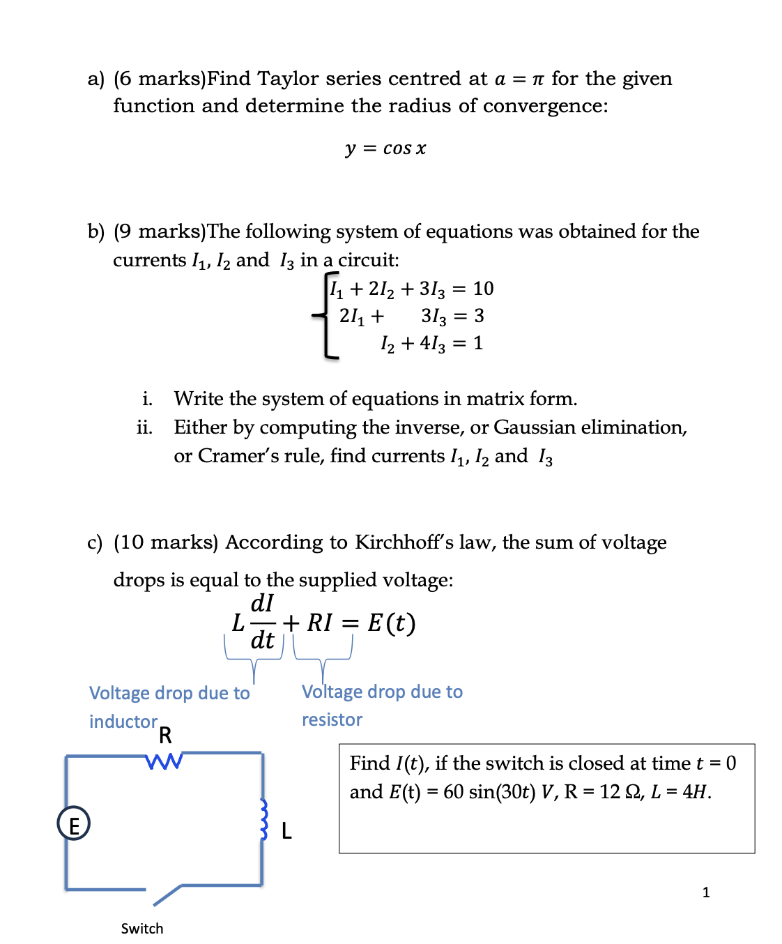 Solved a) (6 marks)Find Taylor series centred at a=π for | Chegg.com Solved a) (6 marks)Find Taylor series centred at a=π for | Chegg.com