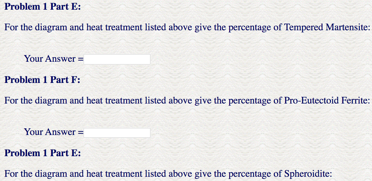 Solved --Given Values-- Time Temperature Transformation | Chegg.com