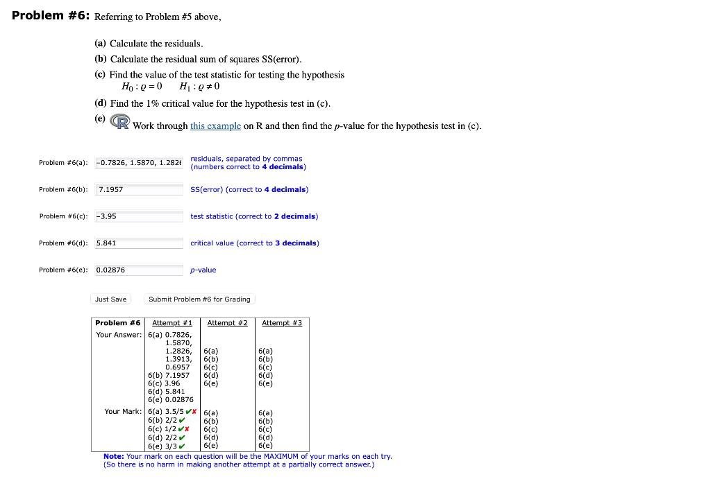 Solved Problem #6: Referring to Problem #5 above, (a) | Chegg.com