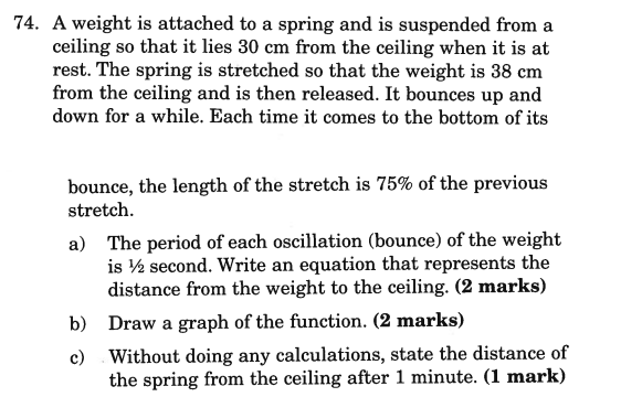 Solved 74. A weight is attached to a spring and is suspended | Chegg.com