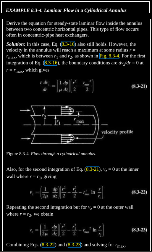 Solved 8.3-2. Laminar Flow in a Cylindrical Annulus. Derive | Chegg.com