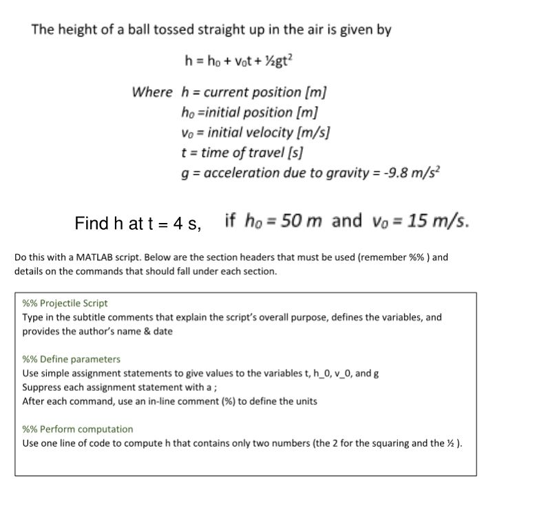 Solved The height of a ball tossed straight up in the air is | Chegg.com