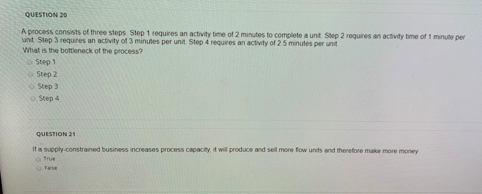 Solved QUESTION 20 A process consists of three steps. Step 1 | Chegg.com