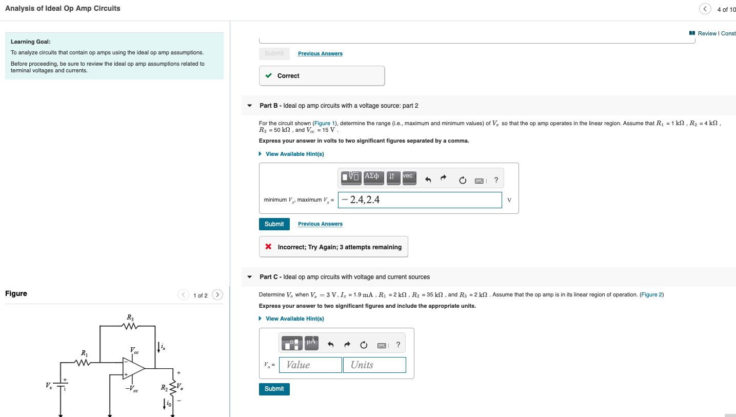 Solved Analysis of Ideal Op Amp Circuits 4 of 10 A Review | Chegg.com