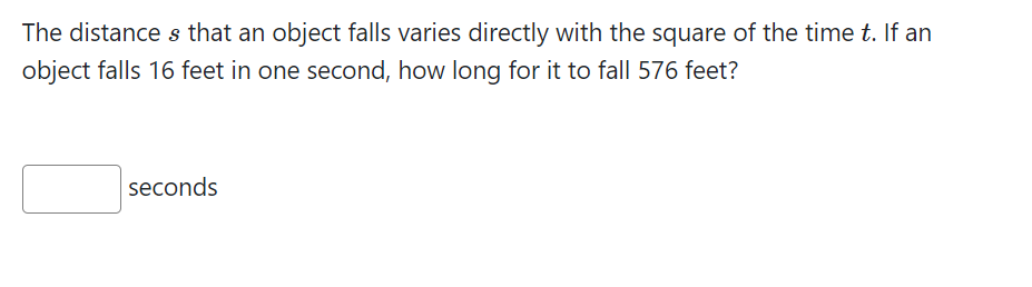 Solved The Distance S That An Object Falls Varies Directly