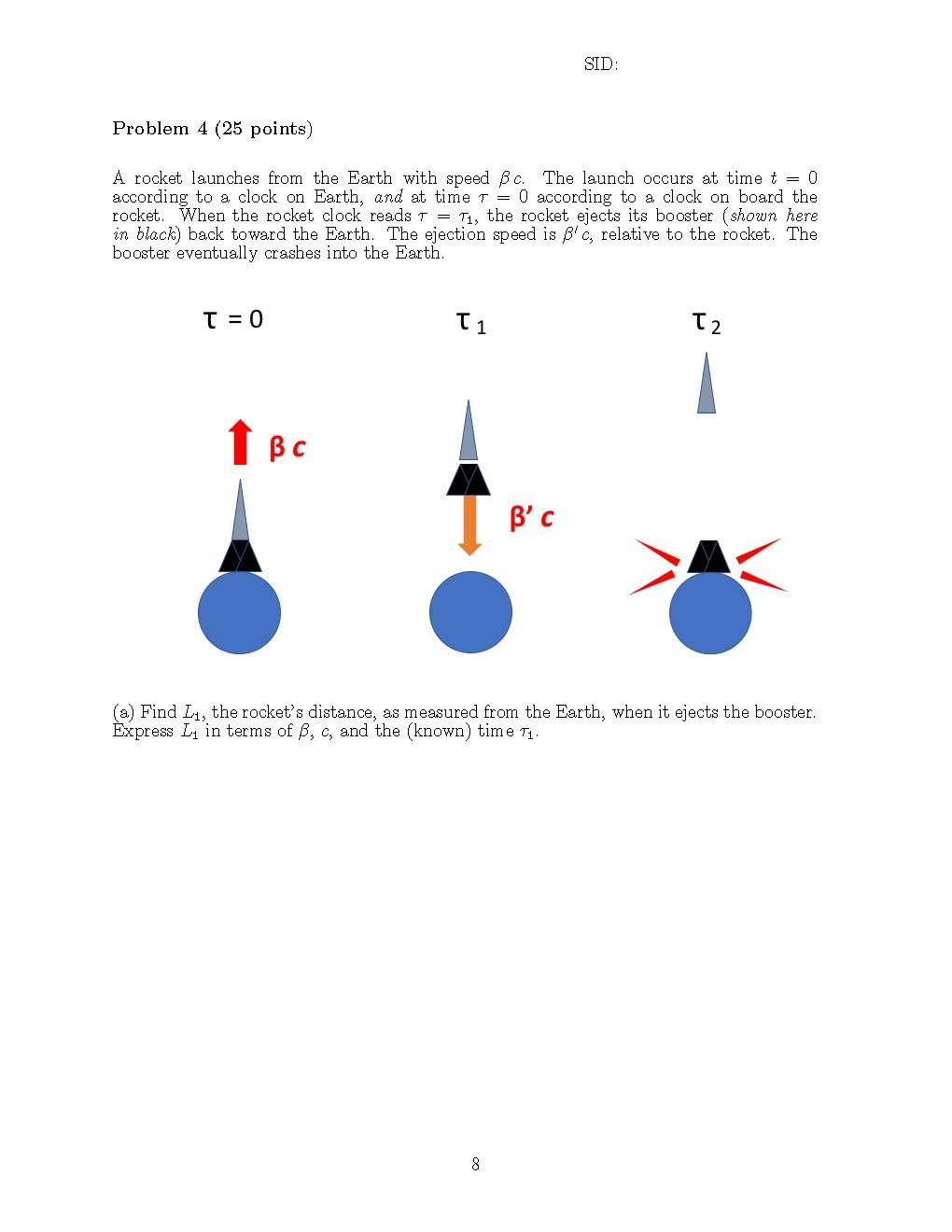 Solved SID: Problem 4 (25 points) A rocket launches from the | Chegg.com