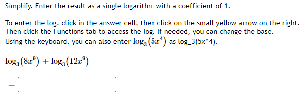 Solved Simplify. Enter the result as a single logarithm with | Chegg.com