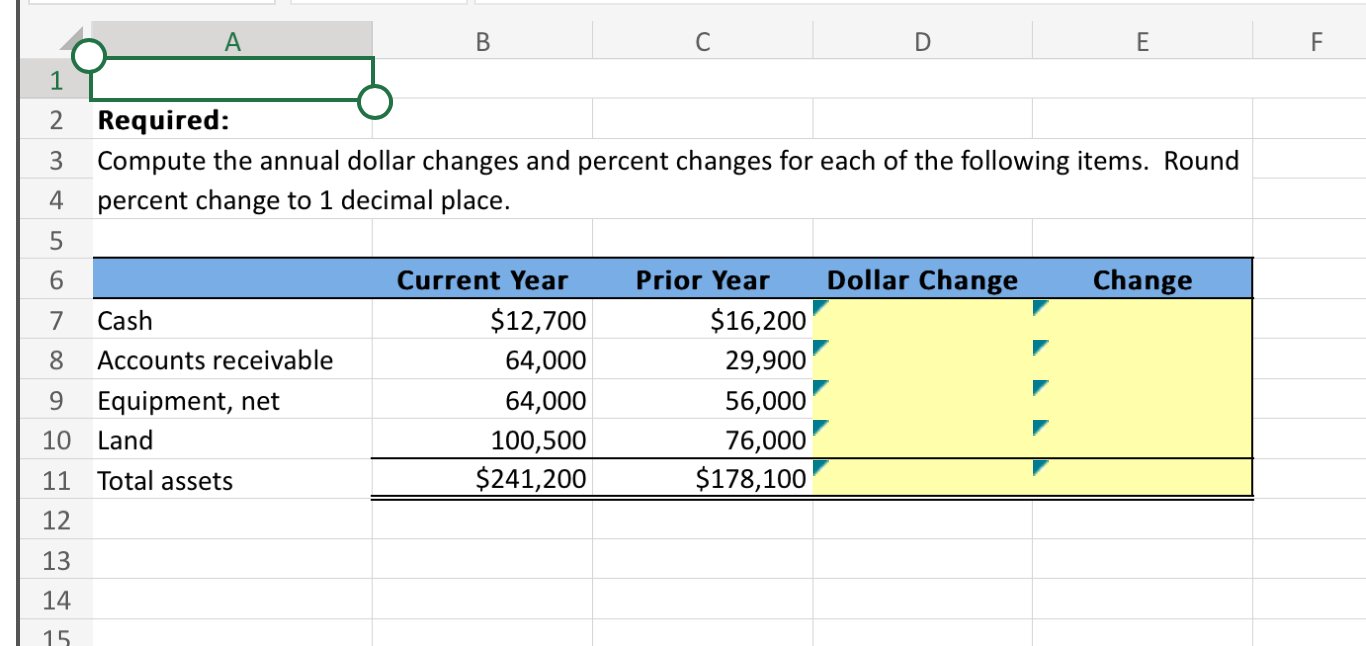 Solved give me the excel formulas for each if possible | Chegg.com