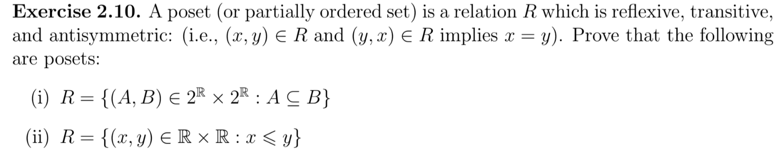 Solved Exercise 210 A Poset Or Partially Ordered Set Is 7106
