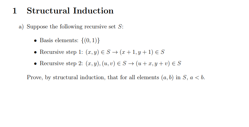 Solved a) Suppose the following recursive set S : - Basis | Chegg.com