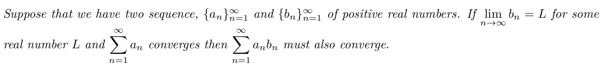 Solved Suppose that we have two sequence, {an}n=1∞ and | Chegg.com
