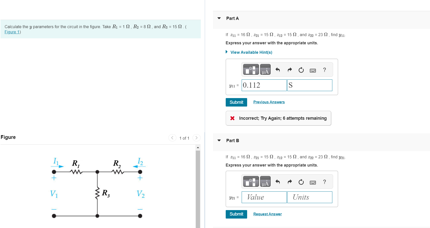 Solved Calculate the \\( y \\) parameters for the circuit in | Chegg.com