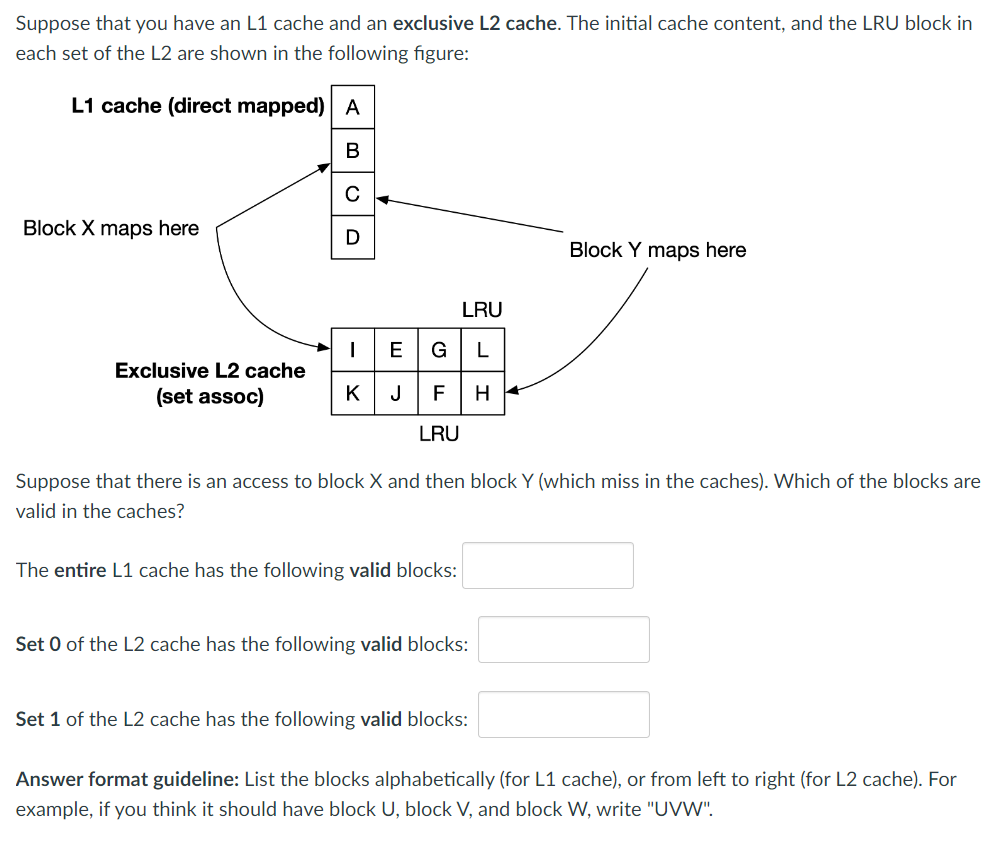 Solved Suppose that you have an L1 ﻿cache and an exclusive | Chegg.com