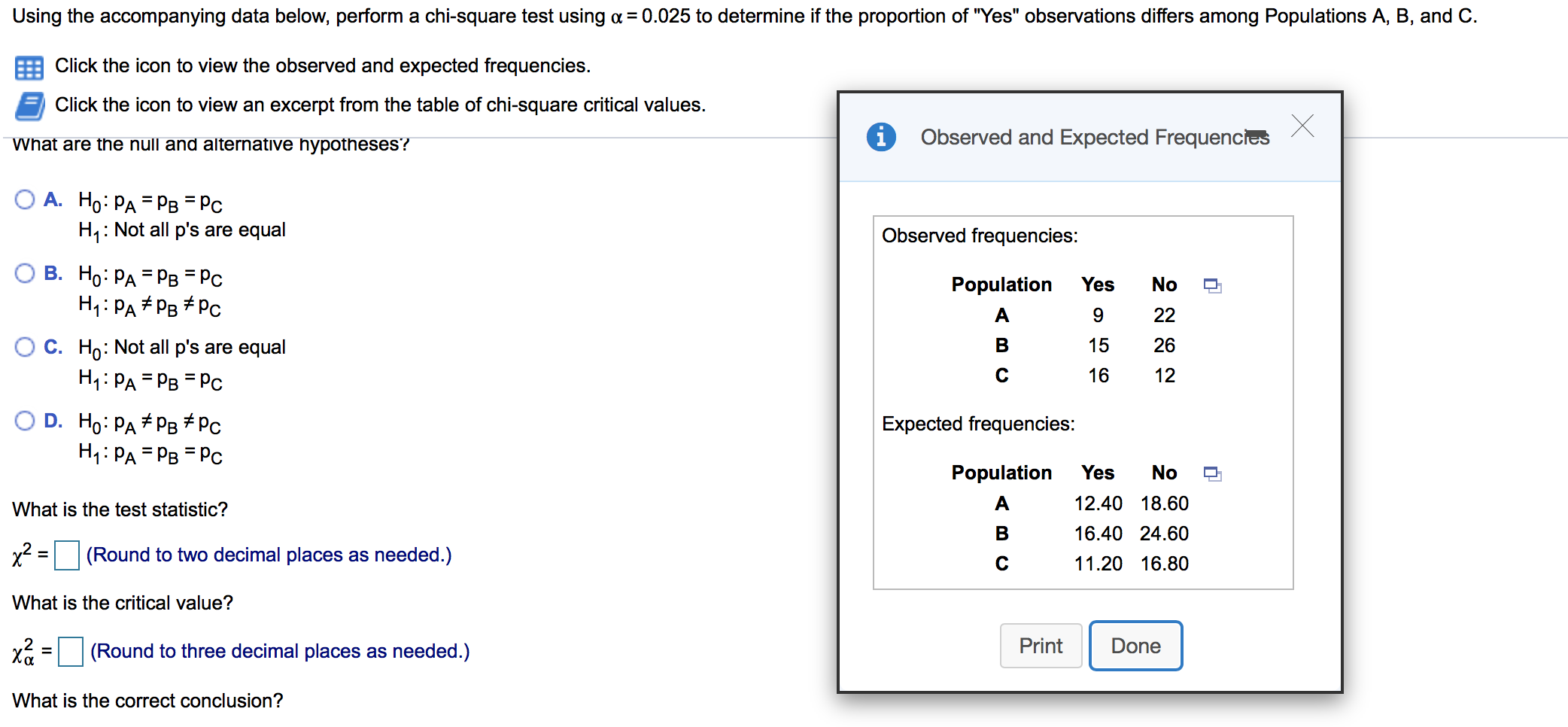 Solved Using the accompanying data below, perform a | Chegg.com