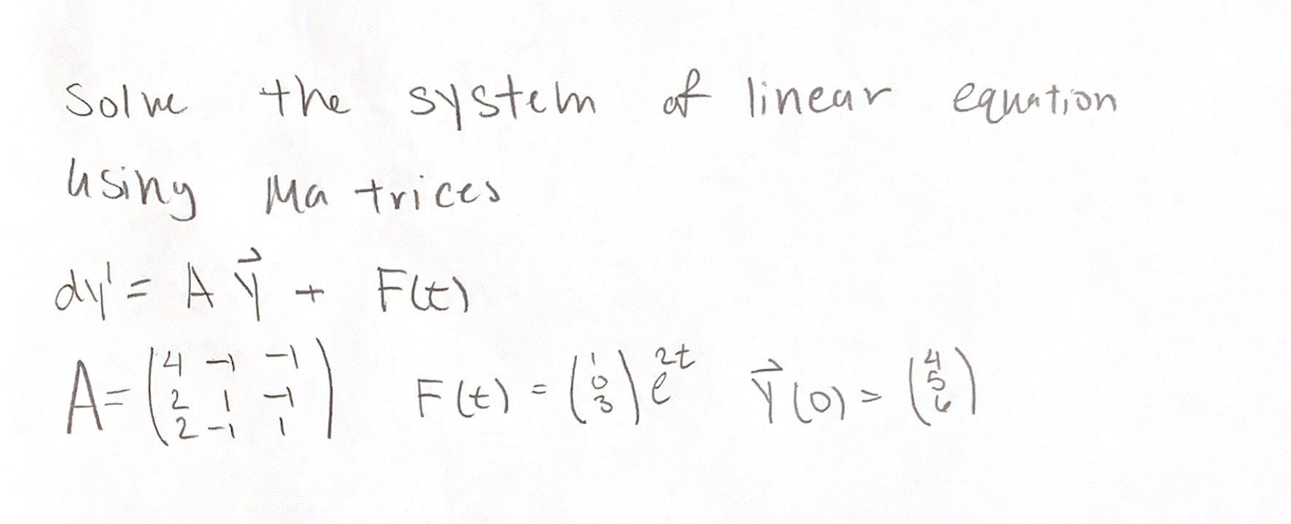 Solved Solve the system of linear equation using Matrices | Chegg.com
