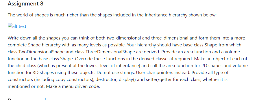 Solved Assignment 8 The world of shapes is much richer than | Chegg.com