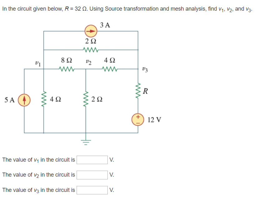 Solved In the circuit given below, R = 32 2. Using Source | Chegg.com