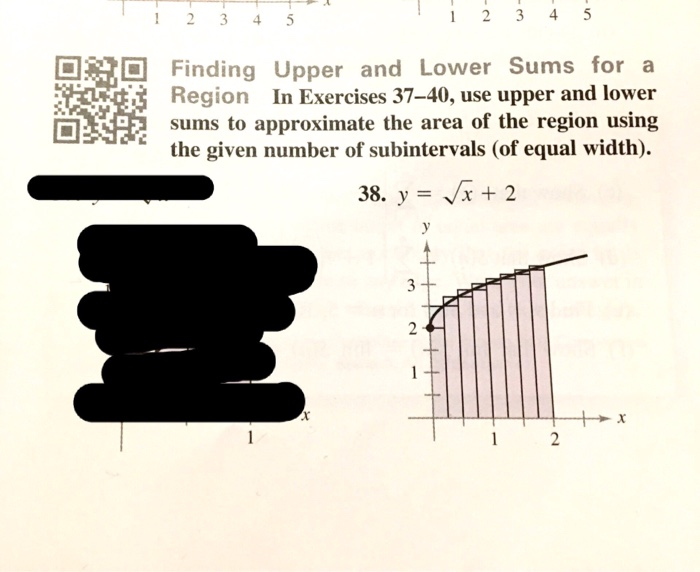 Solved Finding Upper and Lower Sums for a Region In | Chegg.com