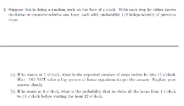 3. Suppose Jon is doing a random walk on the face of | Chegg.com