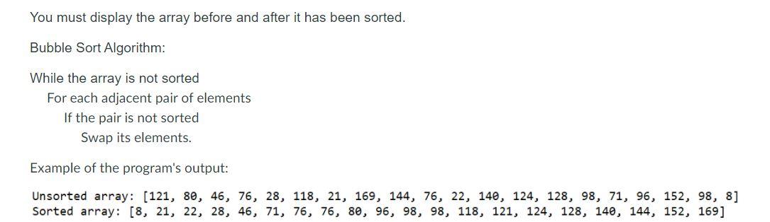 Solved In JAVA: (Bubble Sort) Implement bubble sort—another | Chegg.com
