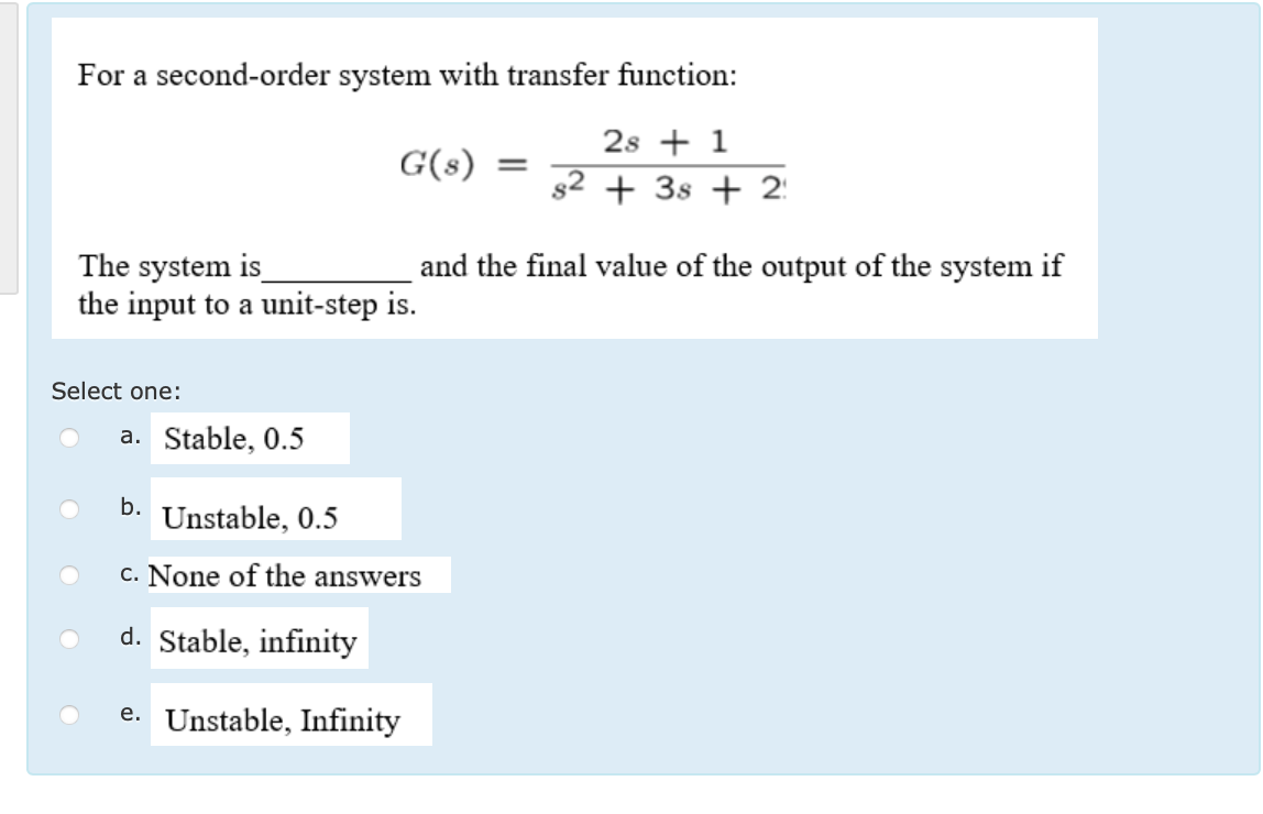 Solved For a second-order system with transfer | Chegg.com