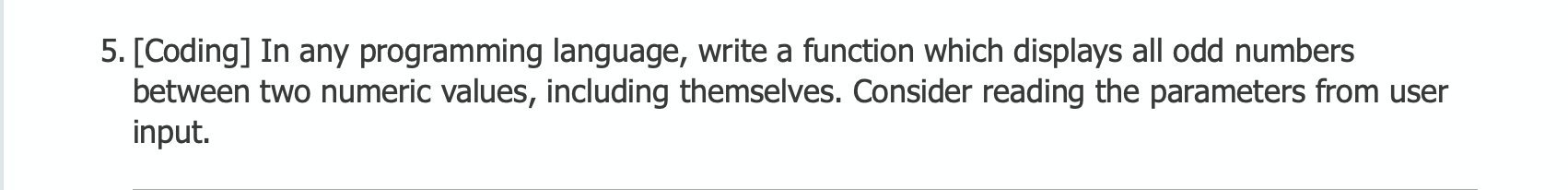 Solved 5. [Coding] In any programming language, write a | Chegg.com