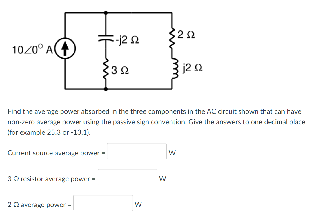 Solved Find the average power absorbed in the three | Chegg.com