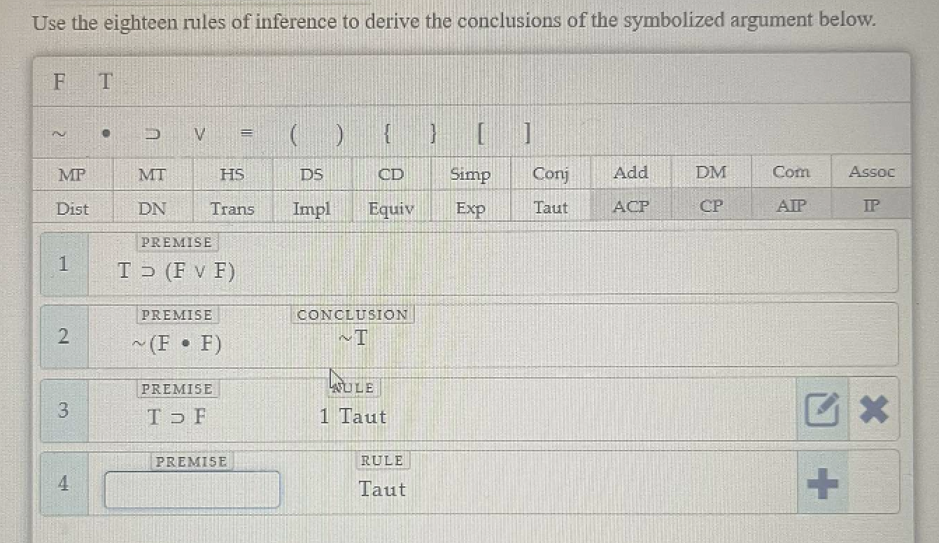 Solved Use the eighteen rules of inference to derive the | Chegg.com