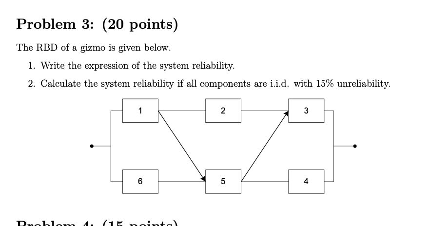 Solved The RBD of a gizmo is given below. 1. Write the | Chegg.com