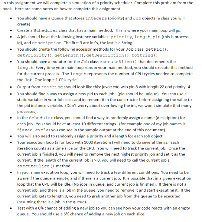 Solved In this assignment we will complete a simulation of a | Chegg.com