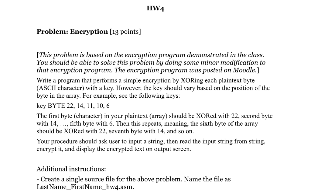 HW4 Problem: Encryption [13 points] [This problem is | Chegg.com