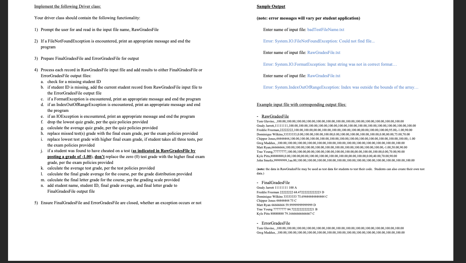 Solved Implement the following Driver class: Sample Output | Chegg.com