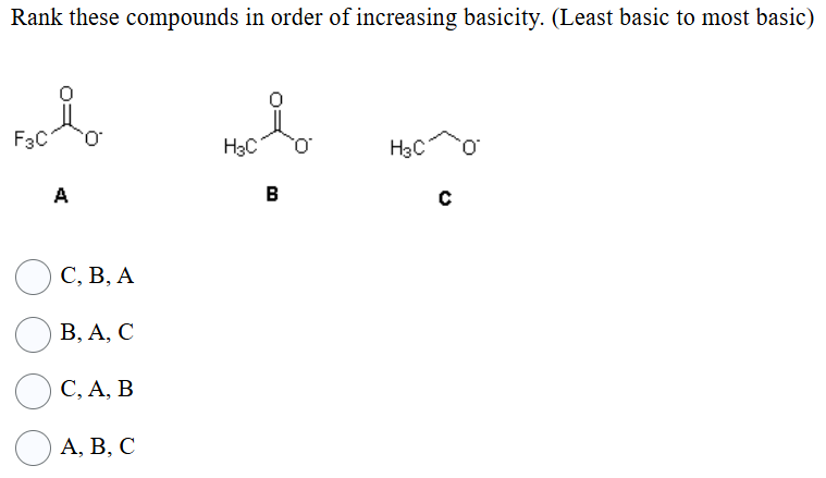 Solved Rank these compounds in order of increasing basicity. | Chegg.com