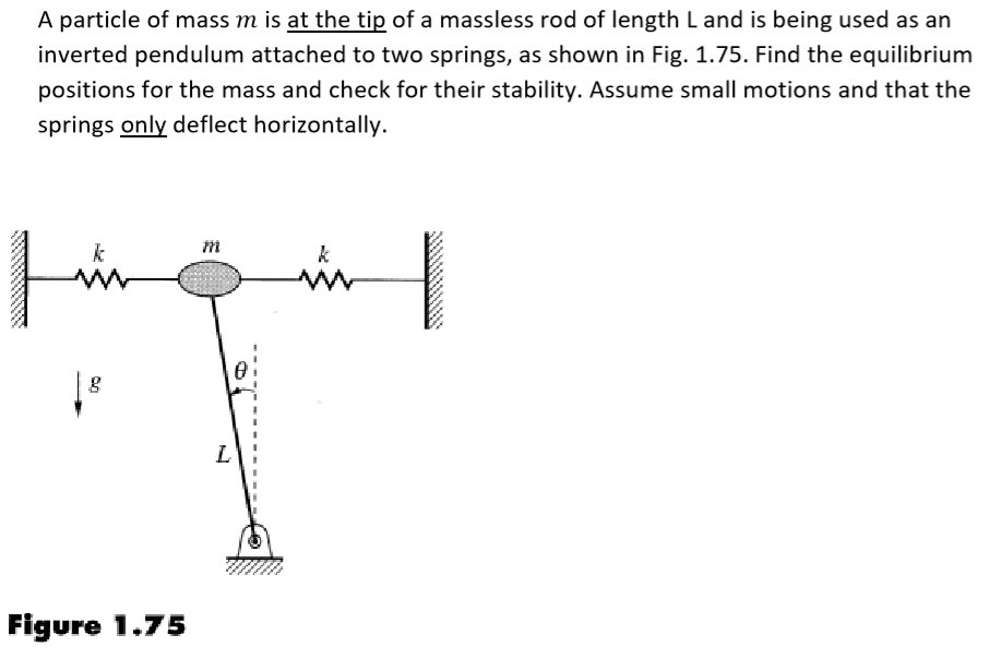 Solved A particle of mass m is at the tip of a massless rod | Chegg.com