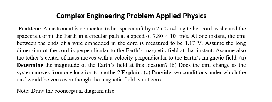 Solved Complex Engineering Problem Applied Physics Problem: | Chegg.com
