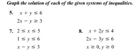 Solved Graph the solution of each of the given systems of | Chegg.com