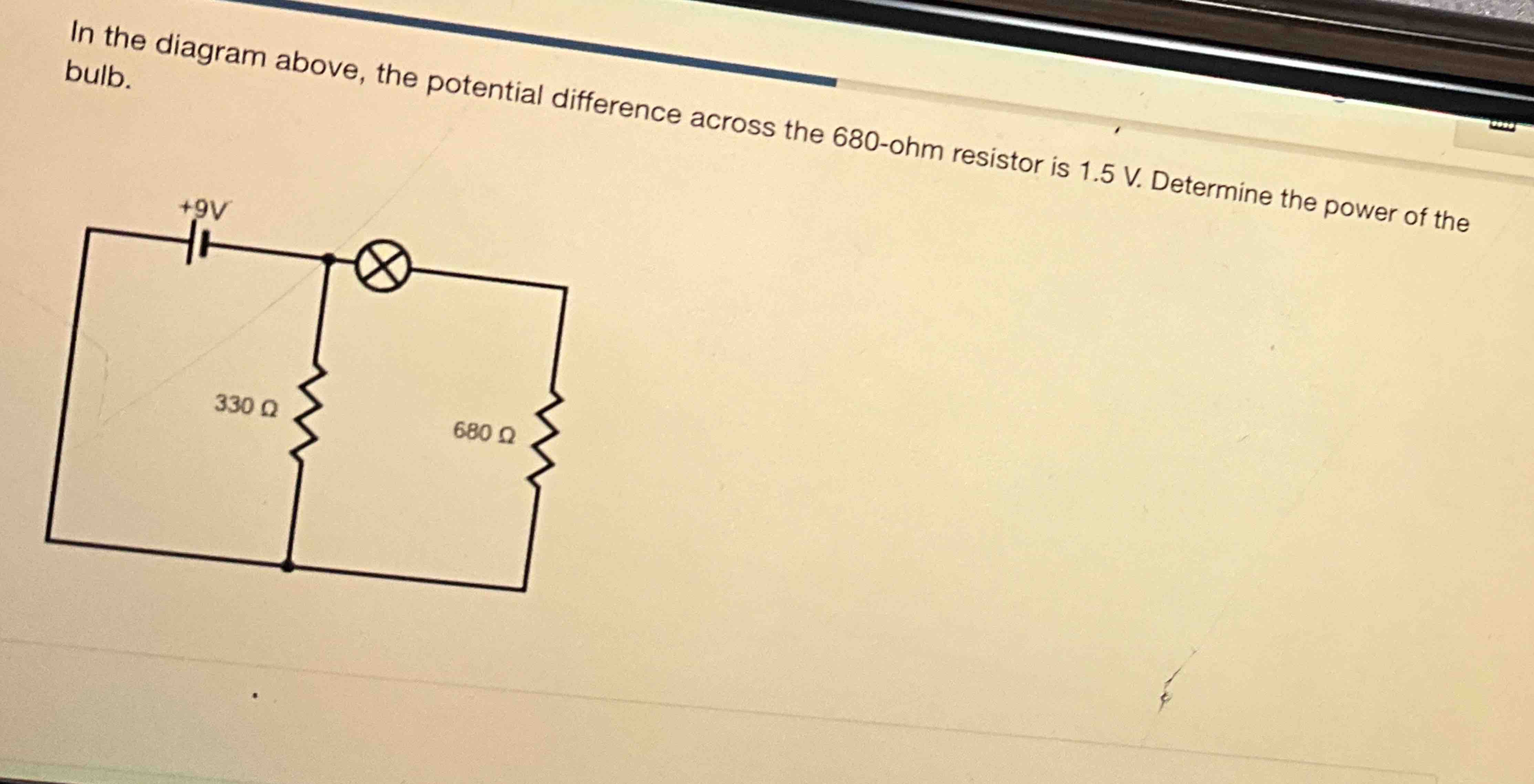 Solved In the diagram above, the potential difference across | Chegg.com