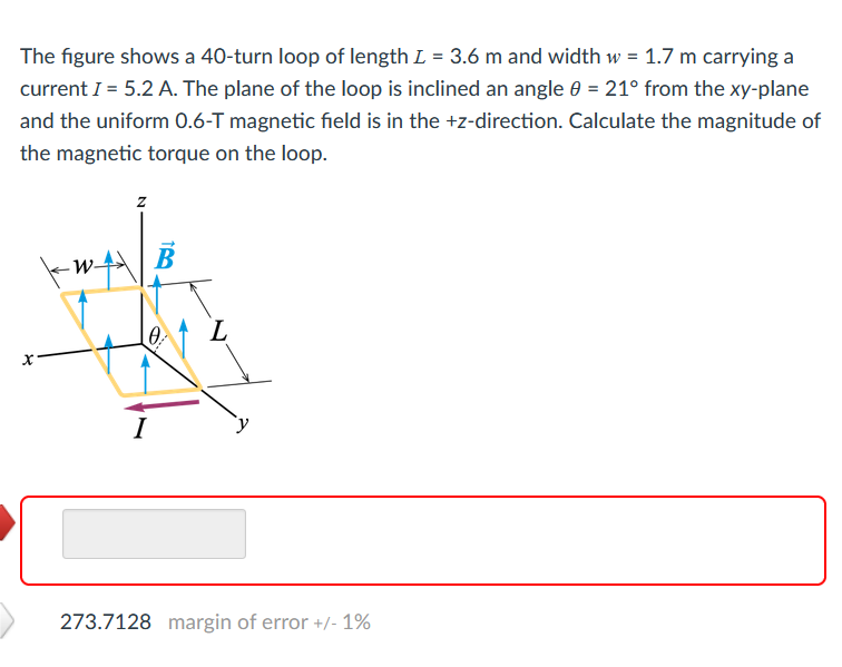 Solved The figure shows a 40-turn loop of length L=3.6 m and | Chegg.com