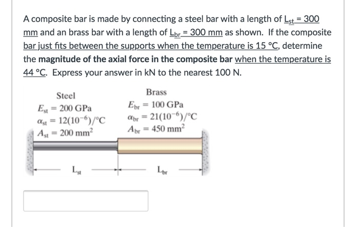 A composite bar is made by connecting a steel bar | Chegg.com