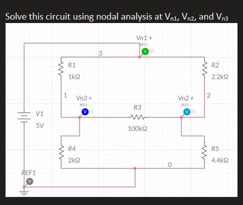 Solved Solve this circuit using nodal analysis at Vn1,Vn2, | Chegg.com