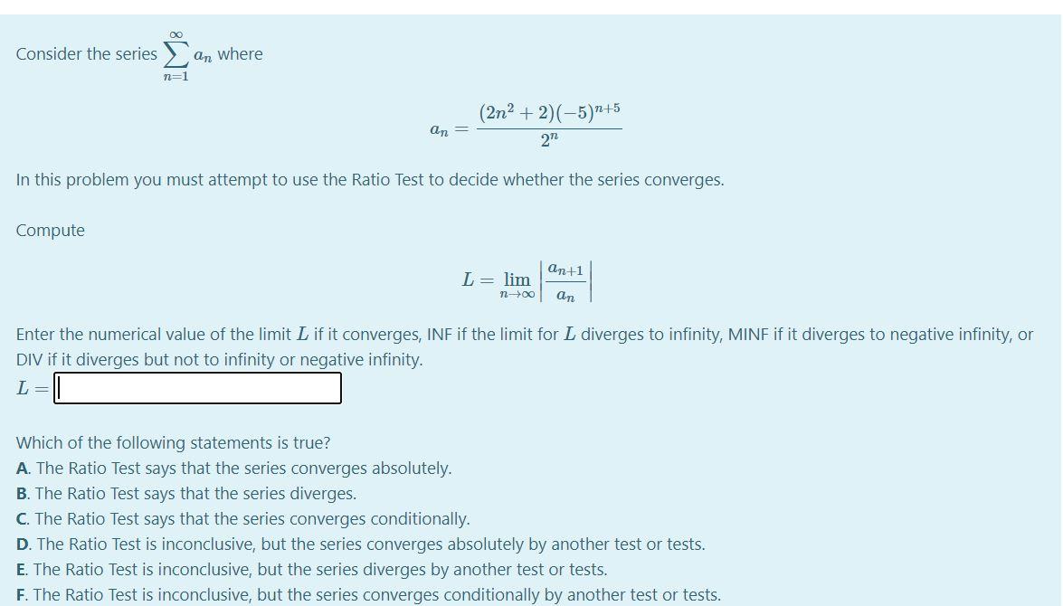 Solved Consider the series this problem you must attempt to | Chegg.com