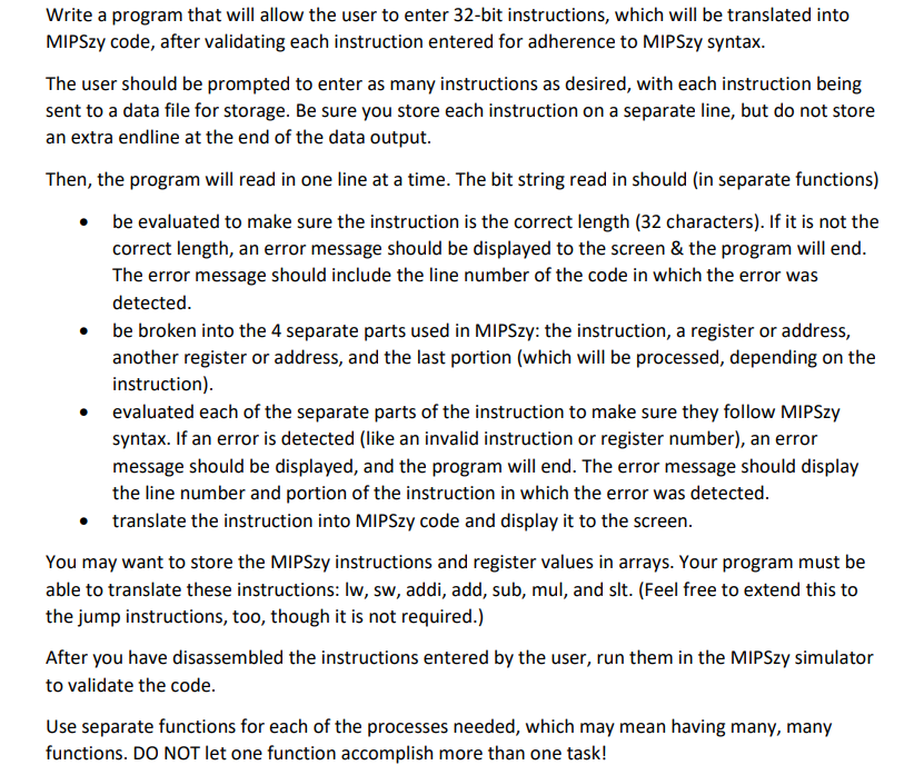 Solved Write a program using C that will read and translate | Chegg.com