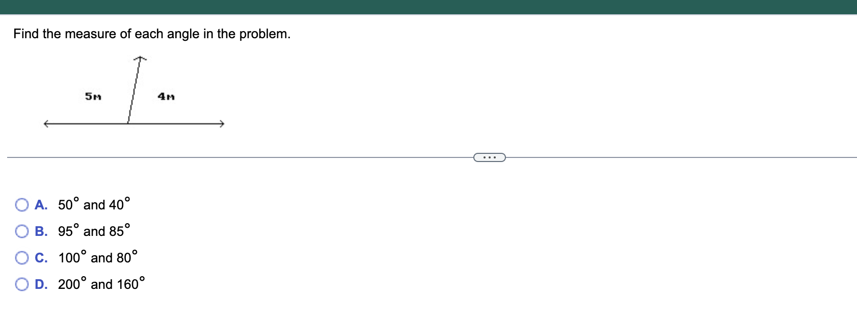 Solved Find the measure of each angle in the problem. 5M 4M | Chegg.com