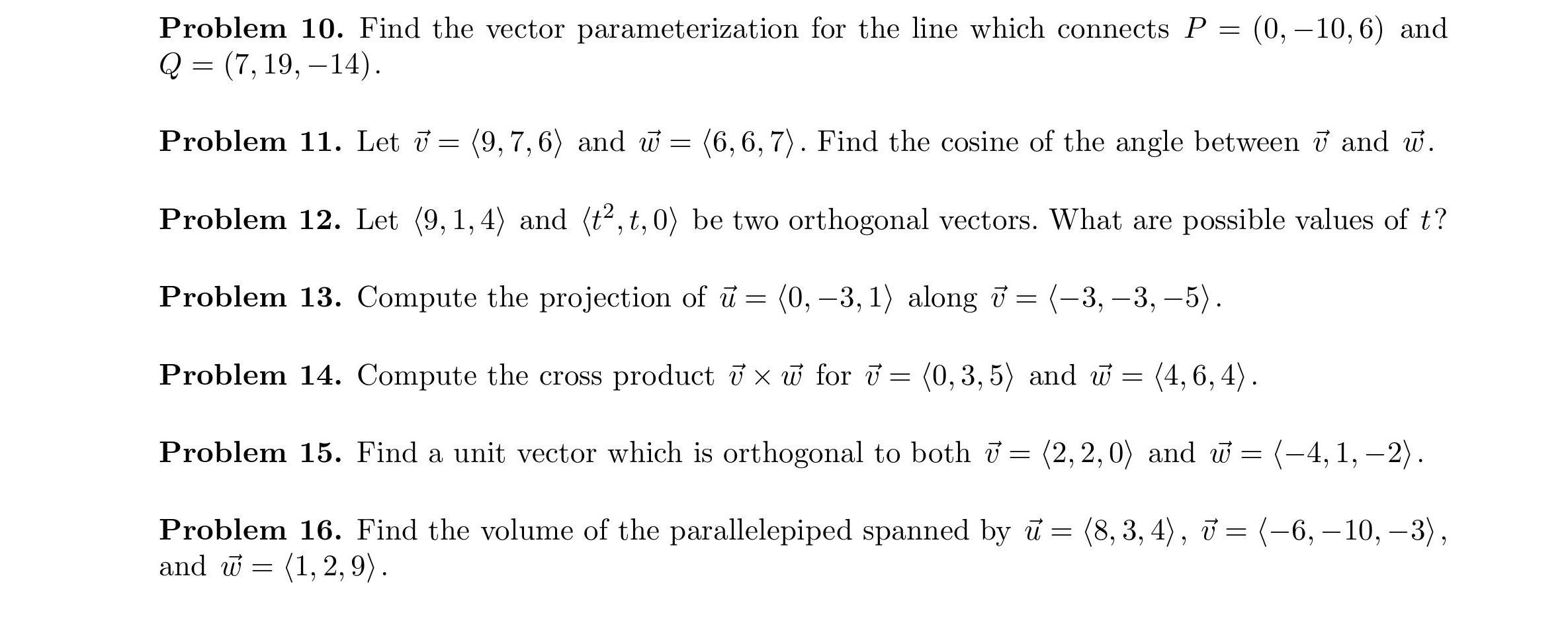 Solved Problem 10 Find The Vector Parameterization For The