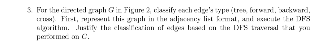Solved For the directed graph G in Figure 2, classify each | Chegg.com
