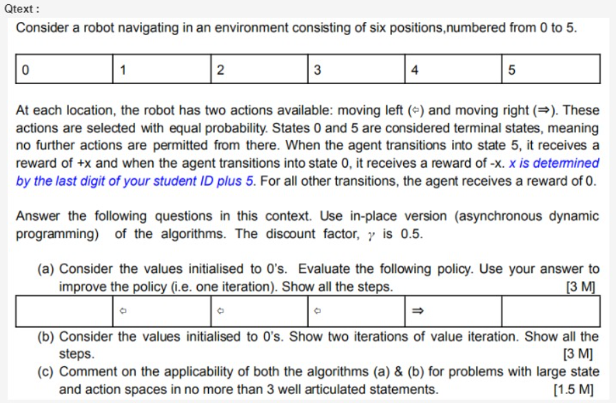 Solved Consider a robot navigating in an environment | Chegg.com