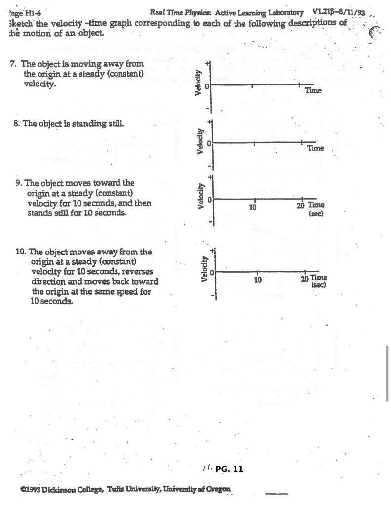 Solved Page H1-6 Real Time Physics: Active Learning | Chegg.com