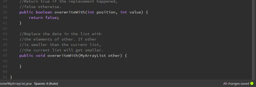 Solved MyArrayList The basic idea of a list in most | Chegg.com