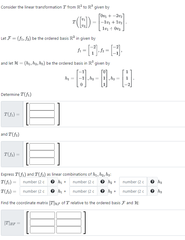 Solved Consider the linear transformation T from R2 to R | Chegg.com