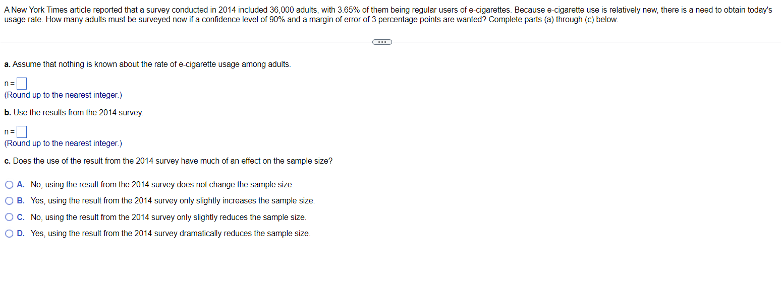 Solved usage rate. How many adults must be surveyed now if a | Chegg.com